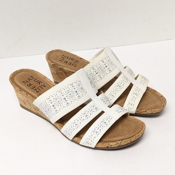 Naturalizer | Shoes | Naturalizer Eliza Wedge Sandals White Womens 6 M ...